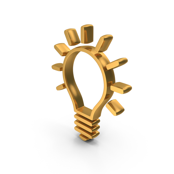 Gold Light Bulb Symbol PNG Images & PSDs for Download | PixelSquid ...