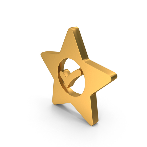 Gold Tick Mark Inside Star Symbol PNG Images PSDs For Download
