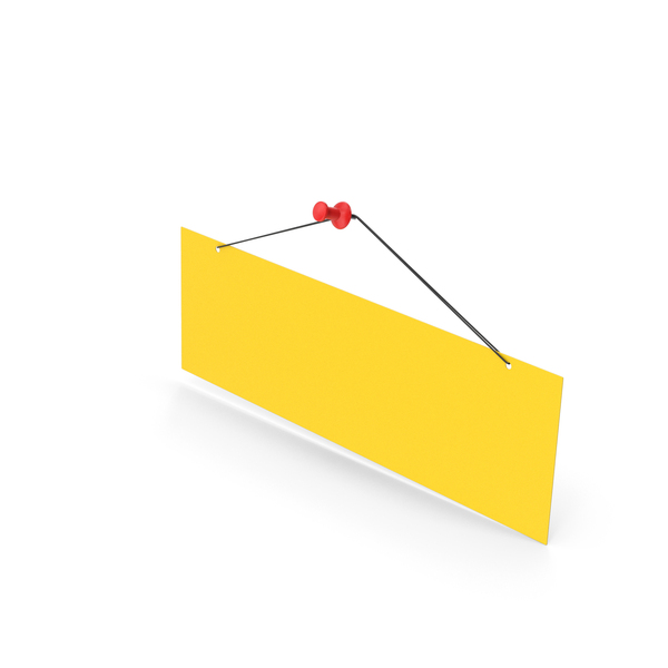 Hanging Yellow Paper And Push Pin PNG Images & PSDs for Download ...