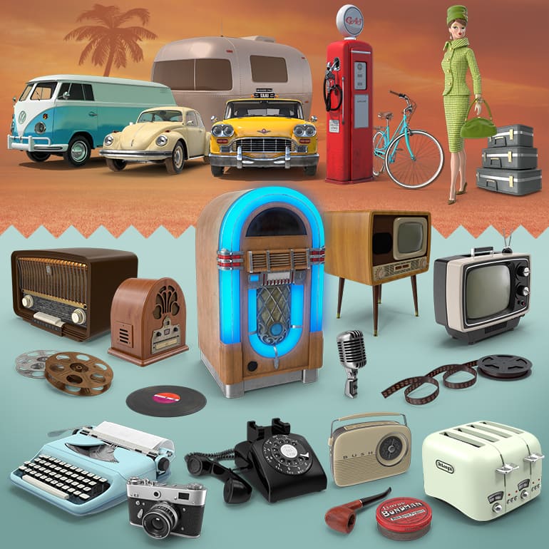 Retro Collection PNG Images & PSDs for Download | PixelSquid
